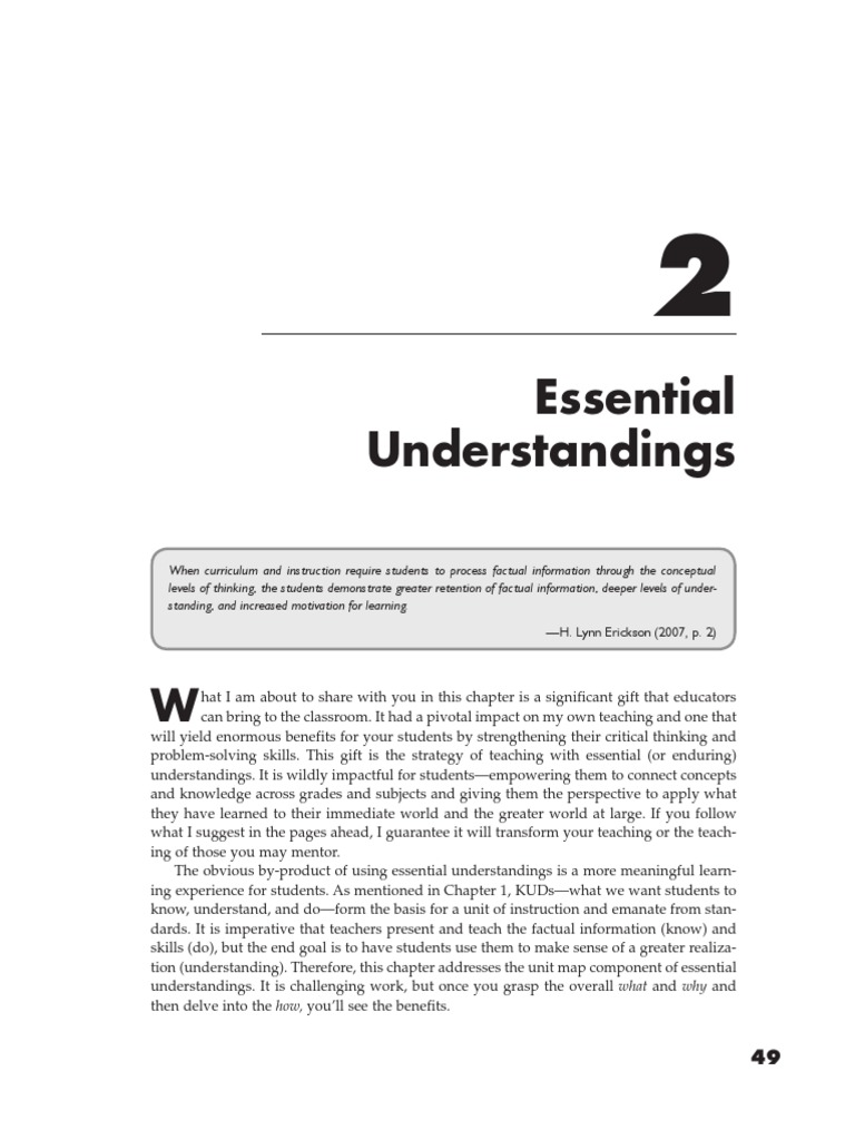 Essential Understandings | PDF | Reading Comprehension | American Civil War
