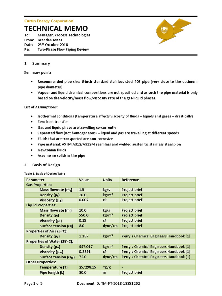 Two-Phase Flow Piping Review | PDF | Pipe (Fluid Conveyance) | Viscosity