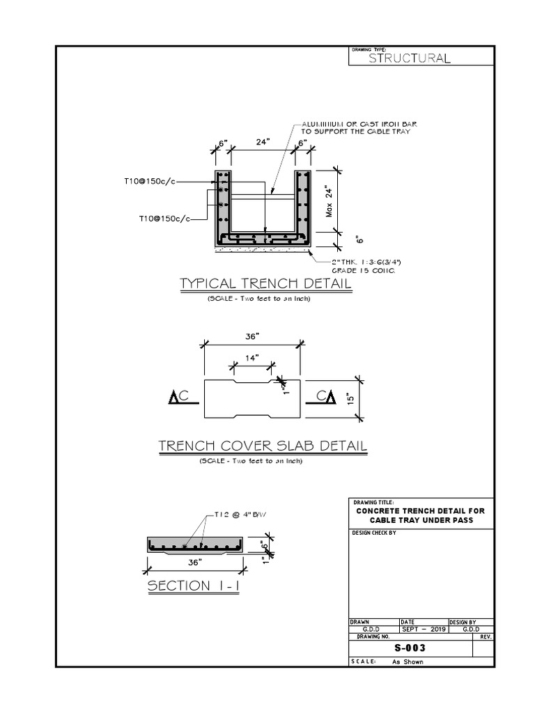 Typical Cable Trench Detail Drawing | PDF