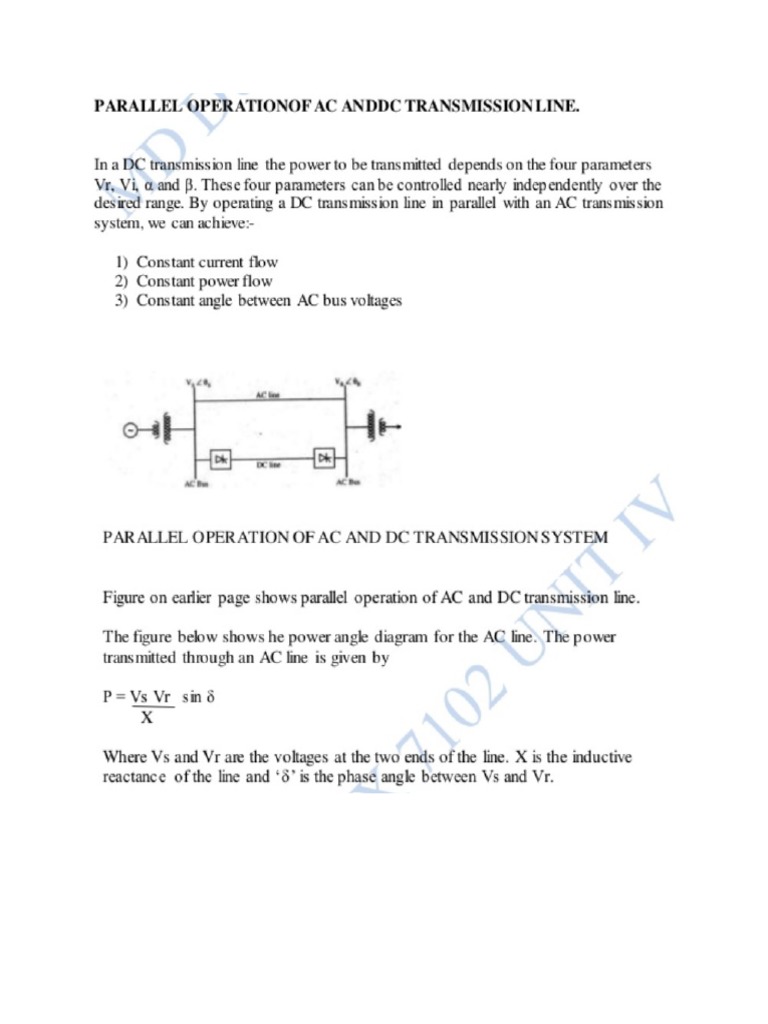 Parallel Operation of Ac and DC Transmission Line | PDF
