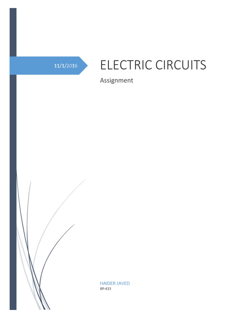 Electric Circuits: Assignment | PDF | Electronic Filter | Electronic Oscillator