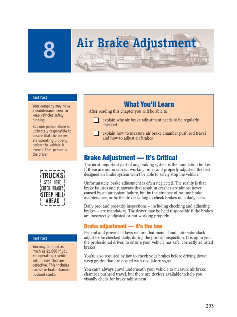 Commercial Vehicles Air Brake Adjustment PDF | PDF | Brake | Truck