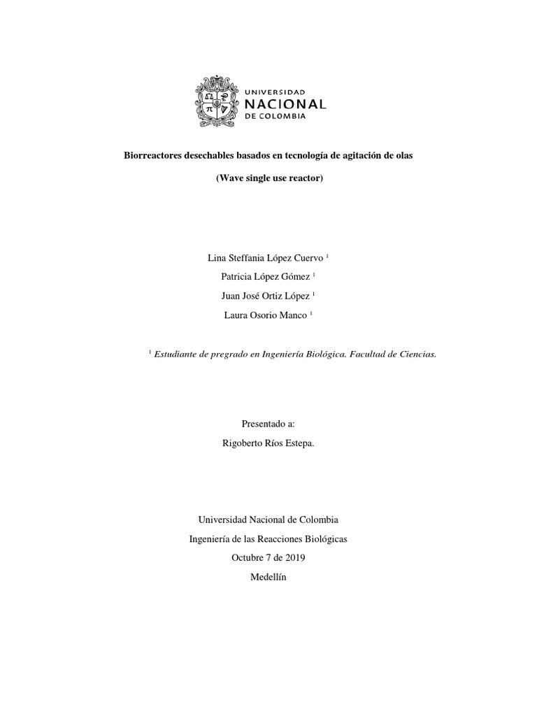 Wave Single Use Bioreactor Final | PDF | Oxígeno | Biología Celular)