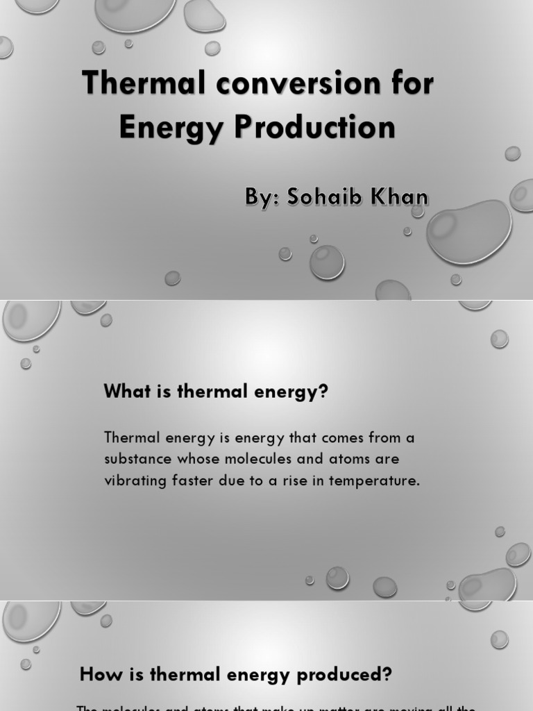 Thermal Conversion For Energy Production | PDF