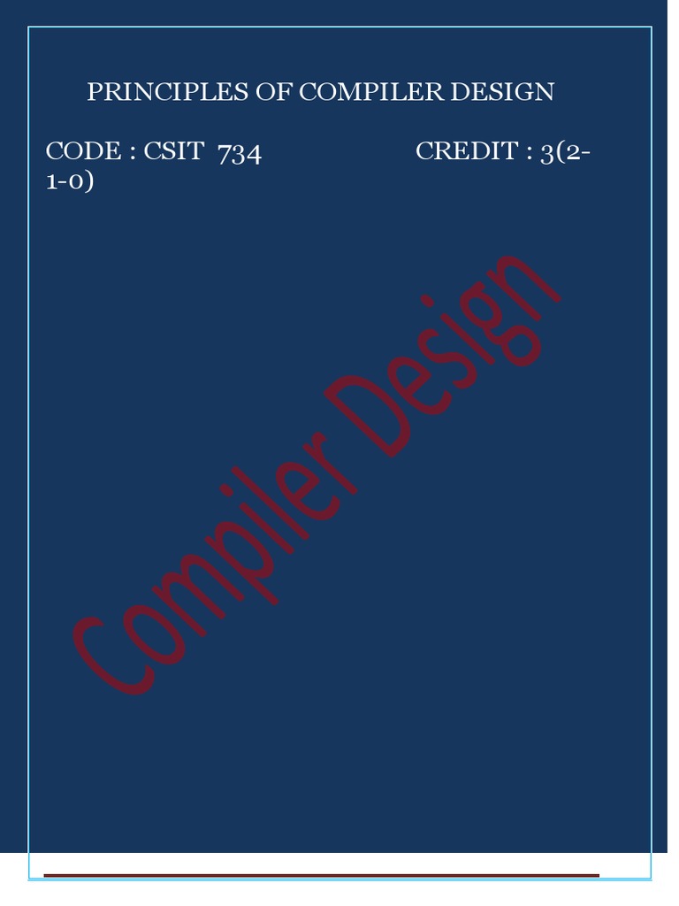 Principles of Compiler Design PDF | PDF | Parsing | Compiler