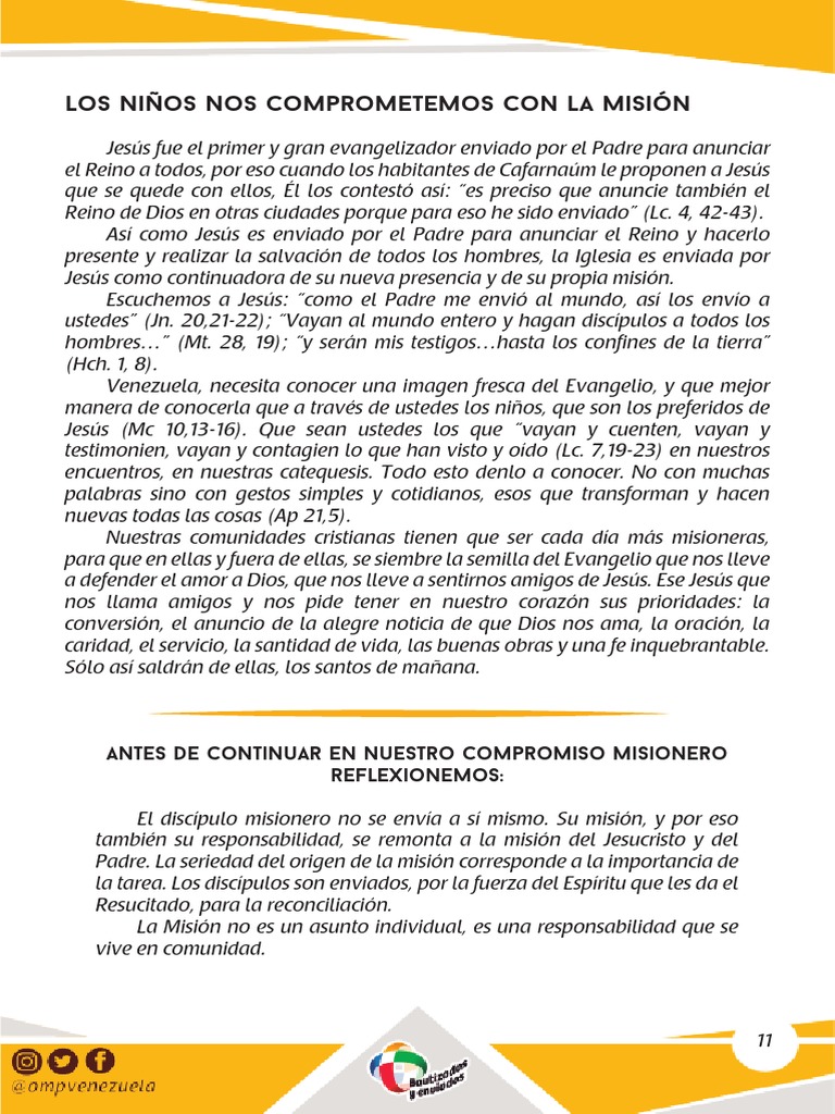 Los Niños Nos Comprometemos Con La Misión: Antes de Continuar en ...