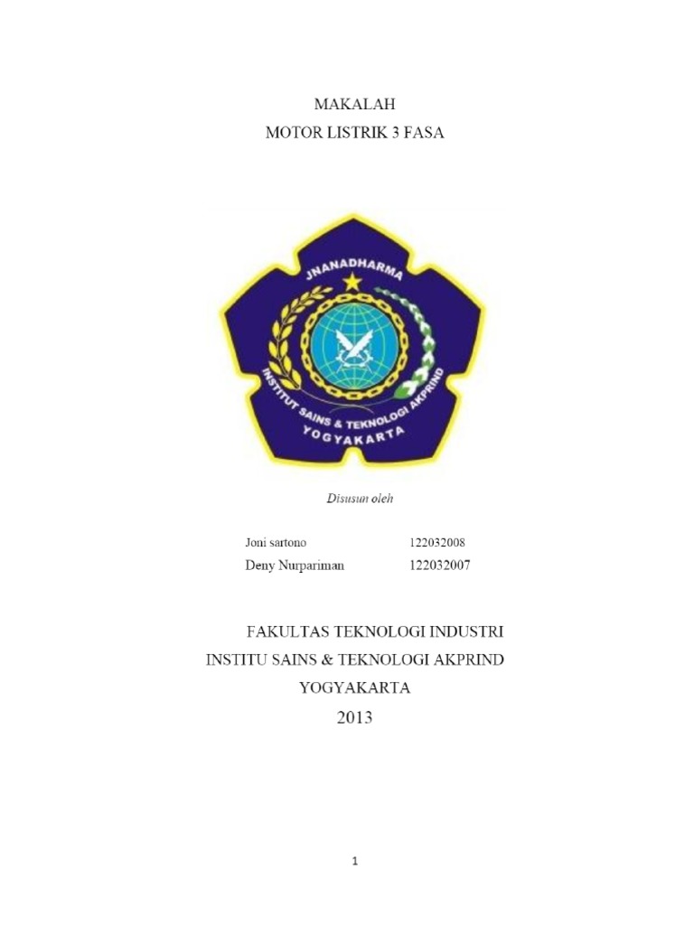 Makalah Motor Listrik 3 Fasa PDF | PDF