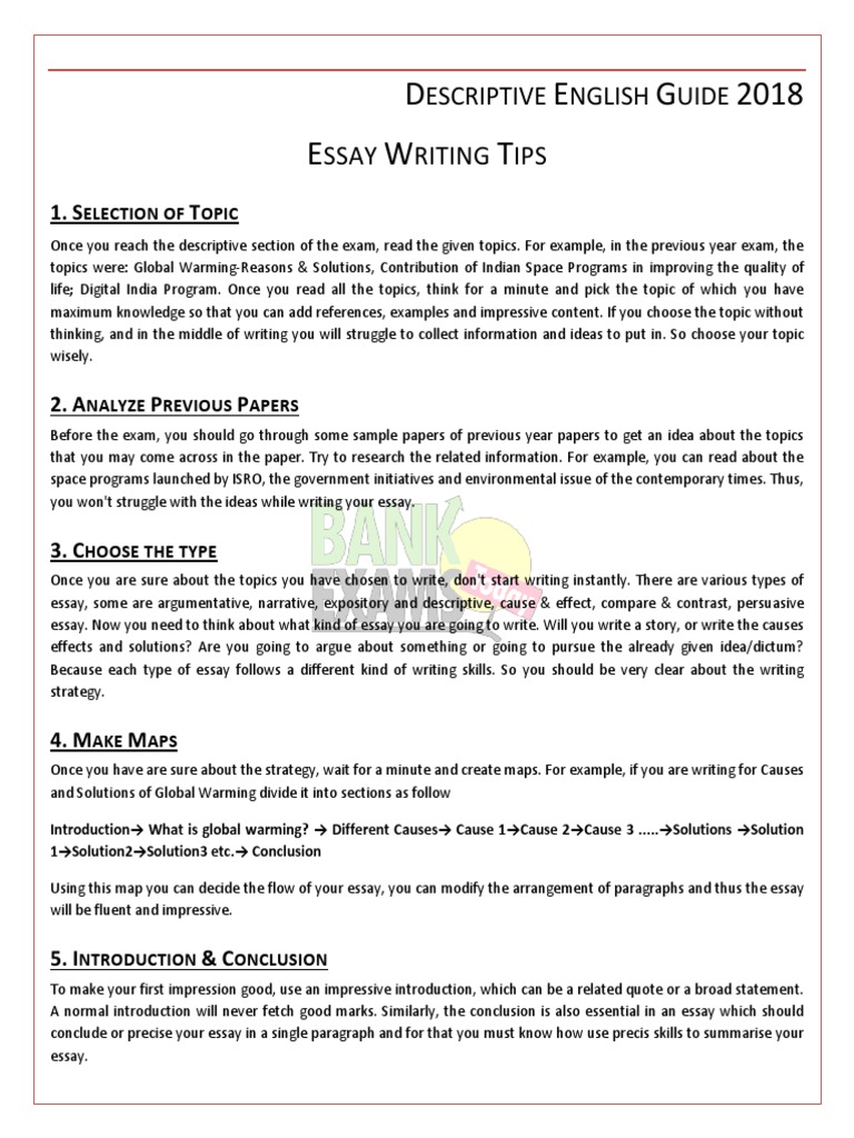 Descriptive English Guide 2018 PDF | PDF | Essays | Writers