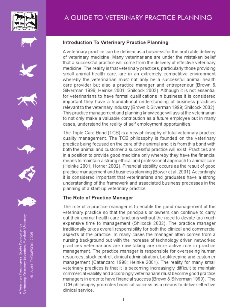 Guide To Veterinary Practice Planing | PDF
