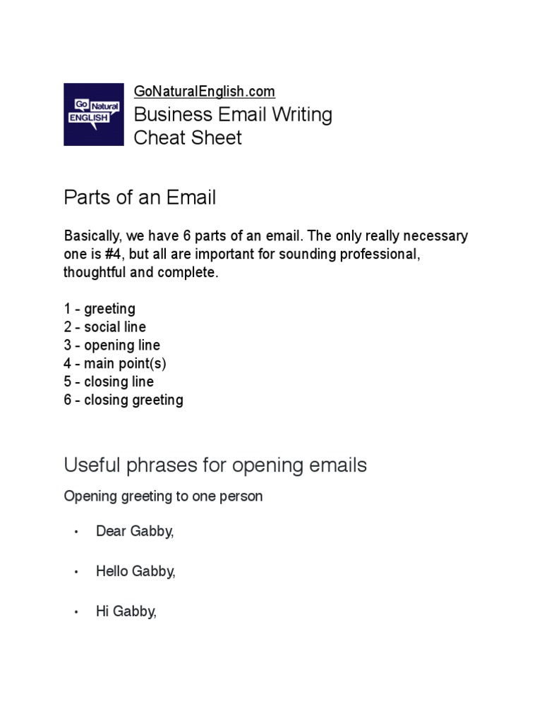 Business Email Writing Guide | PDF | Question