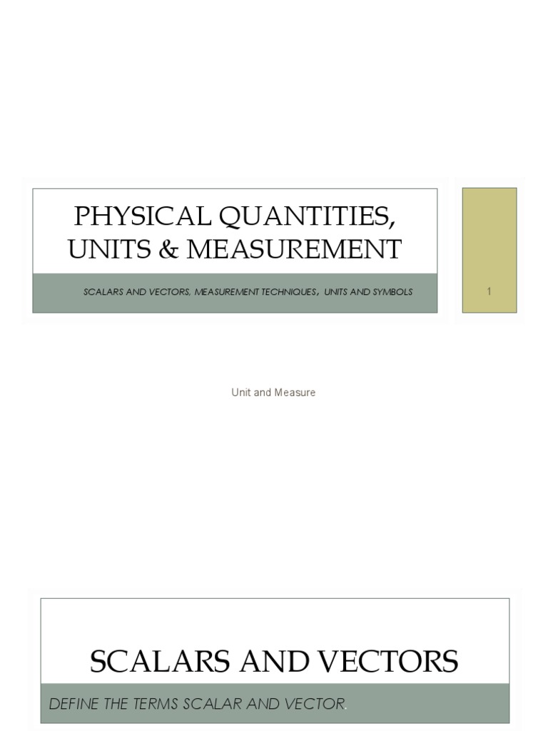 Physical Quantities, Units and Measurement | PDF | Velocity | Euclidean ...