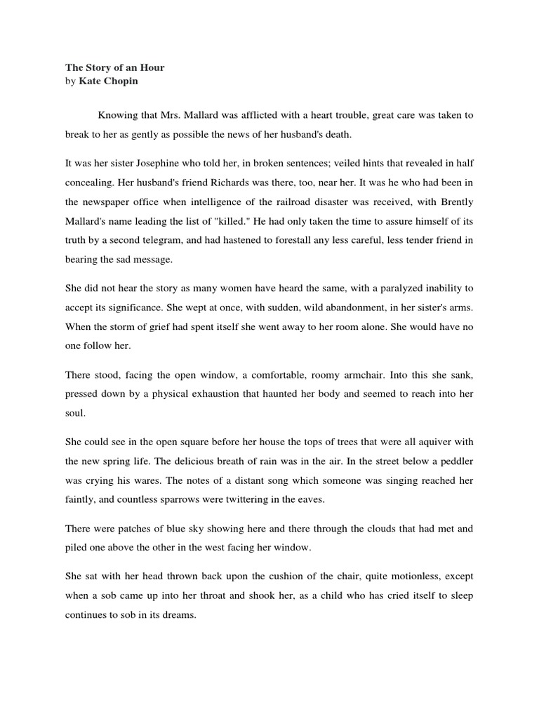 The Story of An Hour | PDF