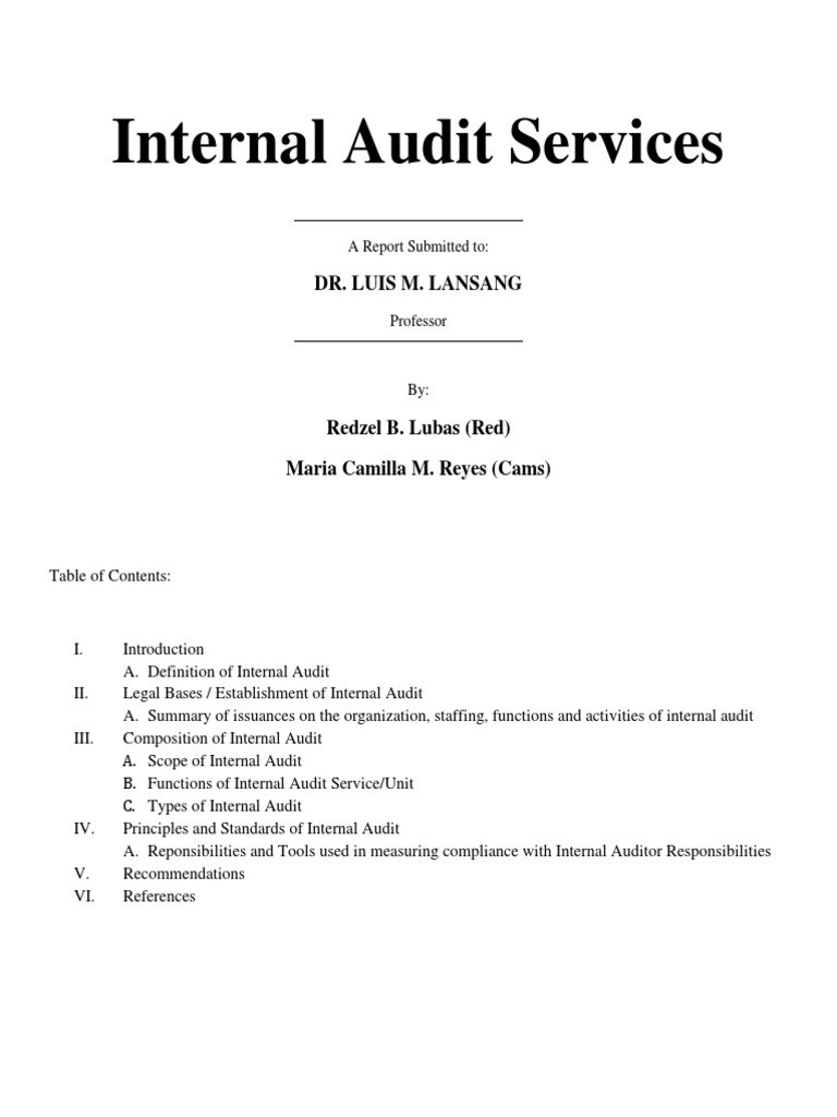 Internal Audit Unit | PDF | Internal Audit | Audit