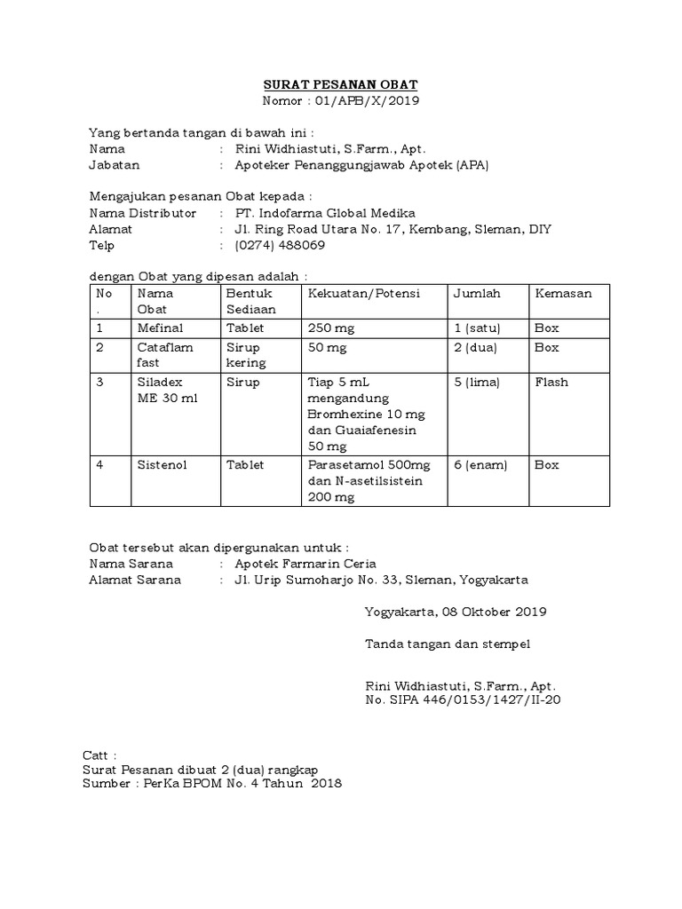 SP Obat Reguler | PDF