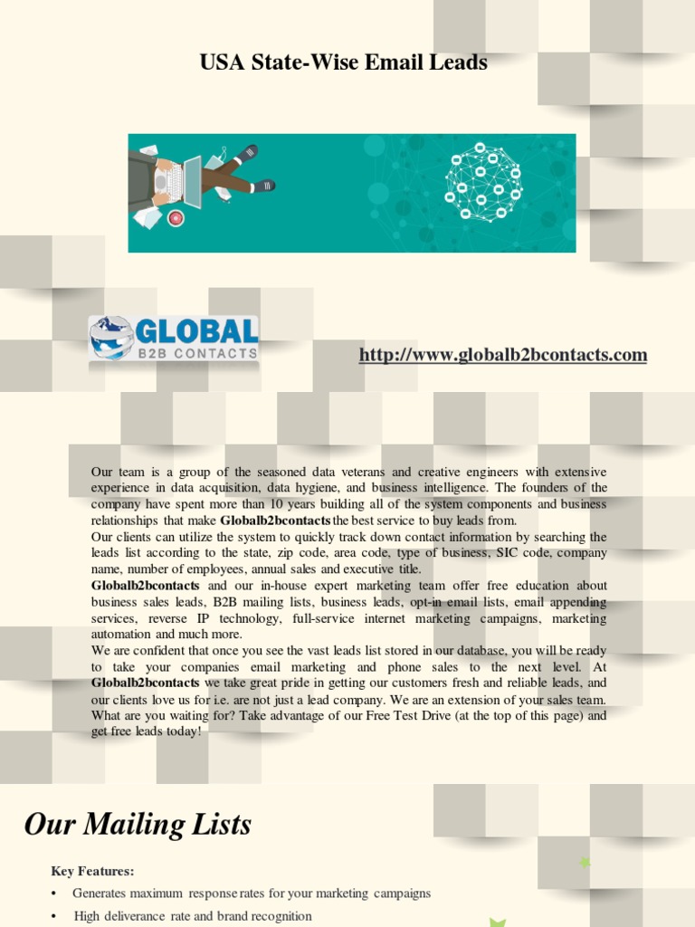USA State-Wise Email Leads PDF | PDF | Sales | Digital Marketing