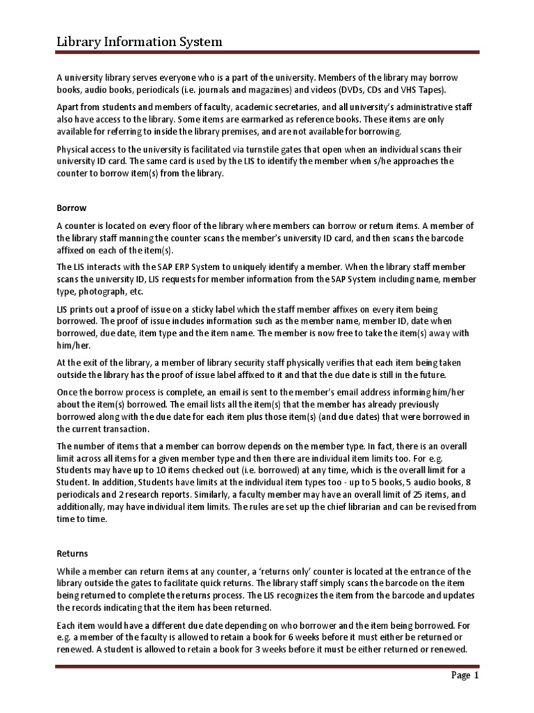 Library Information System | PDF | Libraries | Authentication