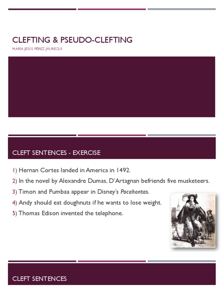Clefting Pseudo-Clefting My SLIDES | PDF | Clause | Sentence (Linguistics)