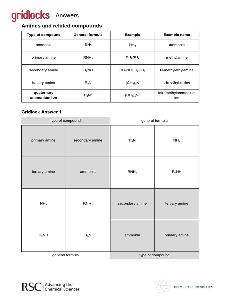 Amines Answers PDF | PDF | Amine | Ammonium