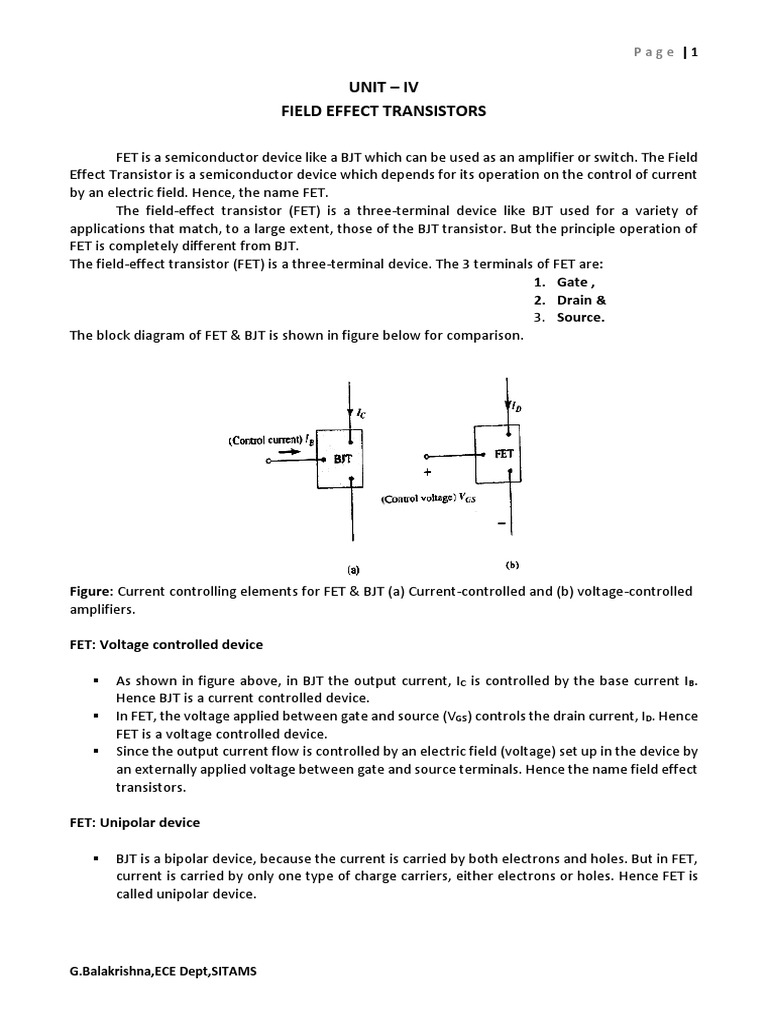 Edc 4 Unit | PDF | Field Effect Transistor | Mosfet