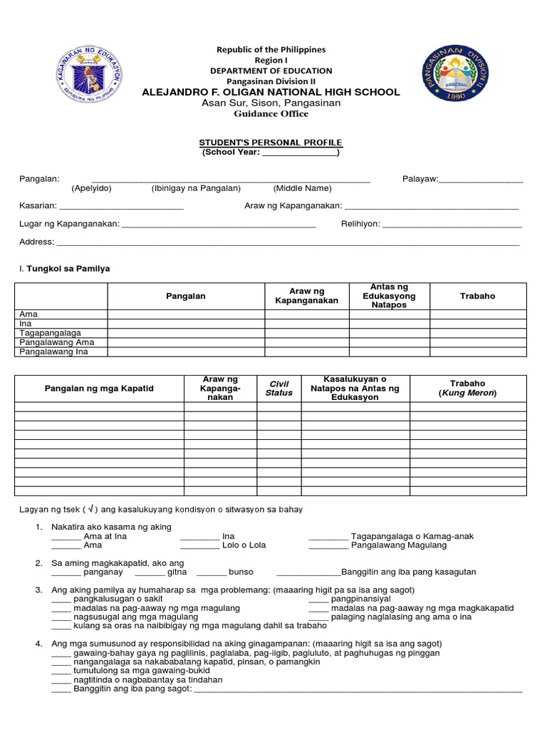 Students Profile Guidance | PDF