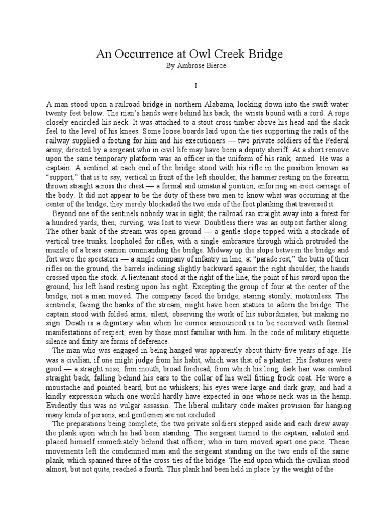 An Occurrence at Owl Creek Bridge | PDF | Nature