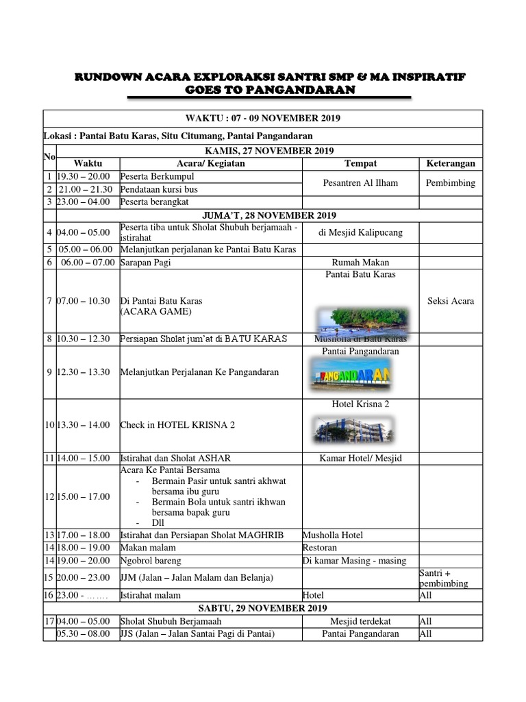 Rundown Acara Family GAthering | PDF