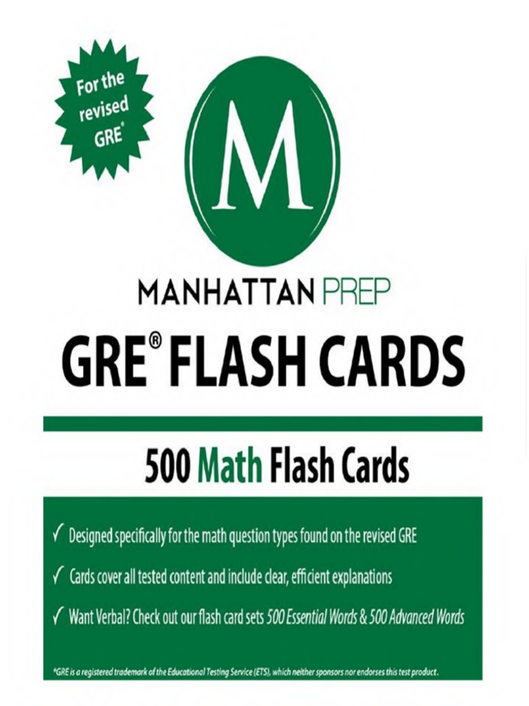 500 Math GRE Flash Cards PDF | PDF