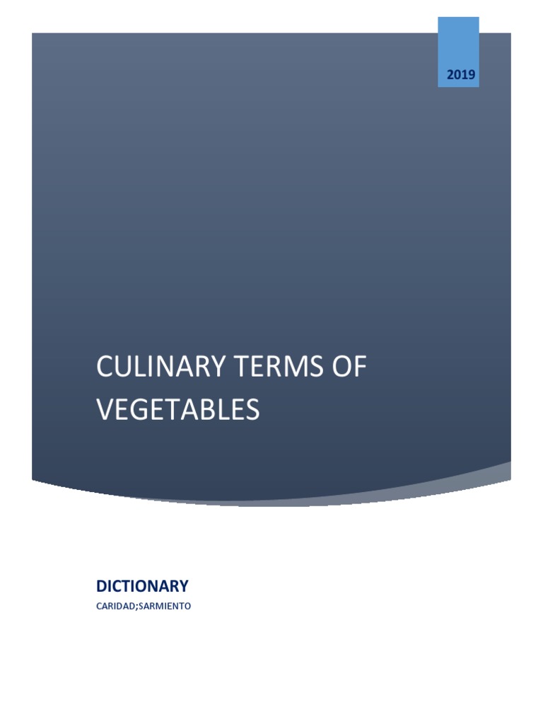 Culinary Terms of Vegetables: Dictionary | PDF | Cucurbita | Jalapeño