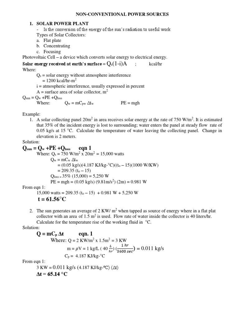9 Non Conventional Power Plant B | PDF | Watt | Turbine