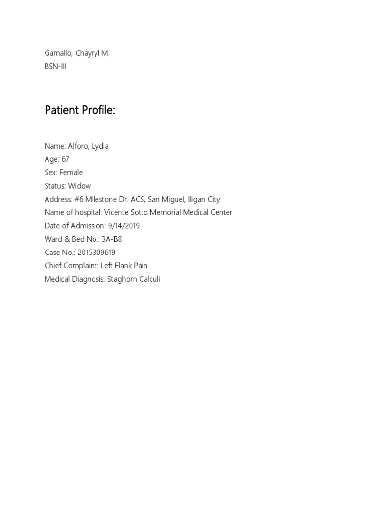 Patient Profile | PDF