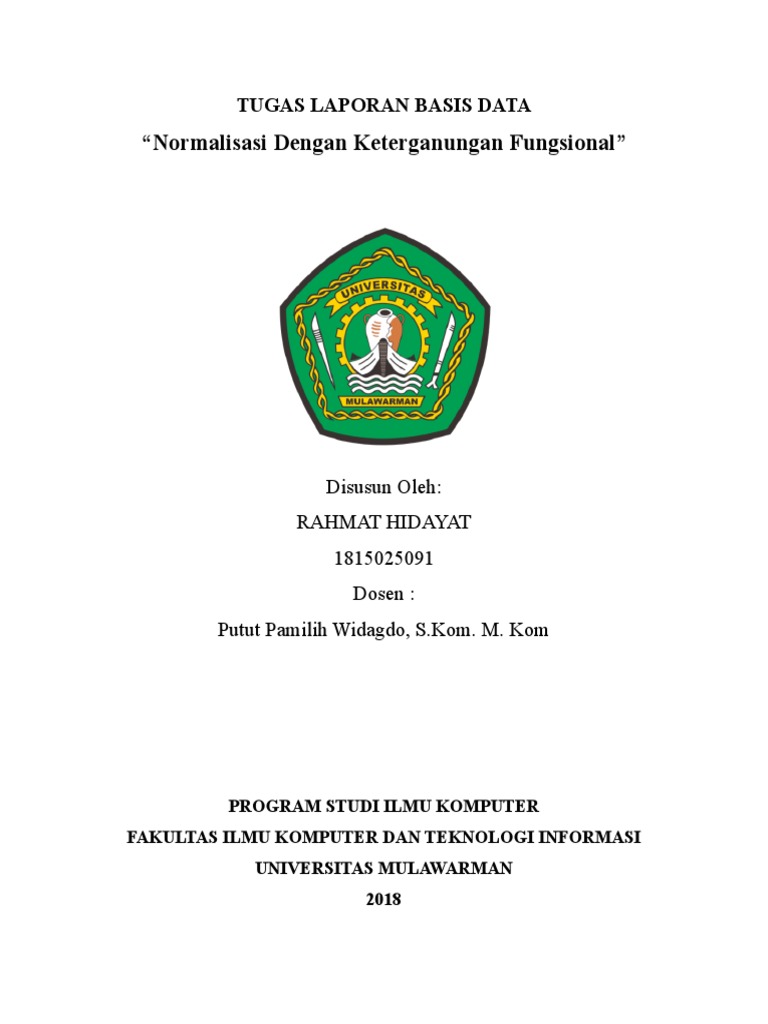 Tugas BASDAT (Laporan Tentang Normalisasi Fungsional) | PDF