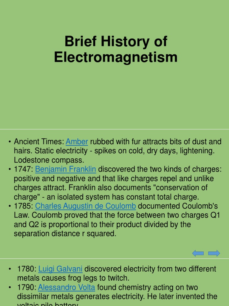 Brief History of Electromagnetism | PDF