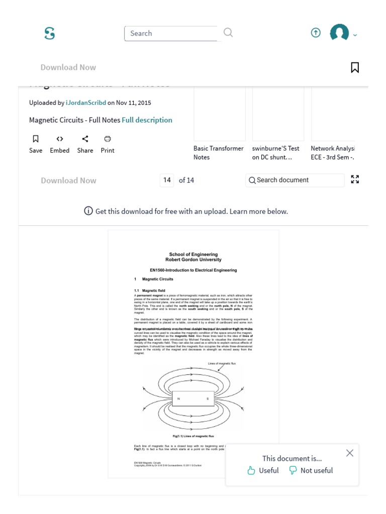 Magnetic Circuits - Full Notes - Magnetic Field - Inductor | PDF ...