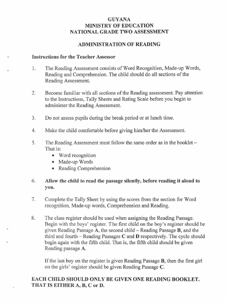 National Grade 2 Assessment - 2013 - Reading A | PDF | Reading ...