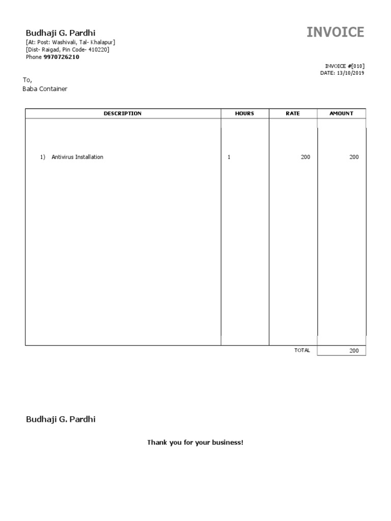 Invoiceberry Invoice - Odt | PDF
