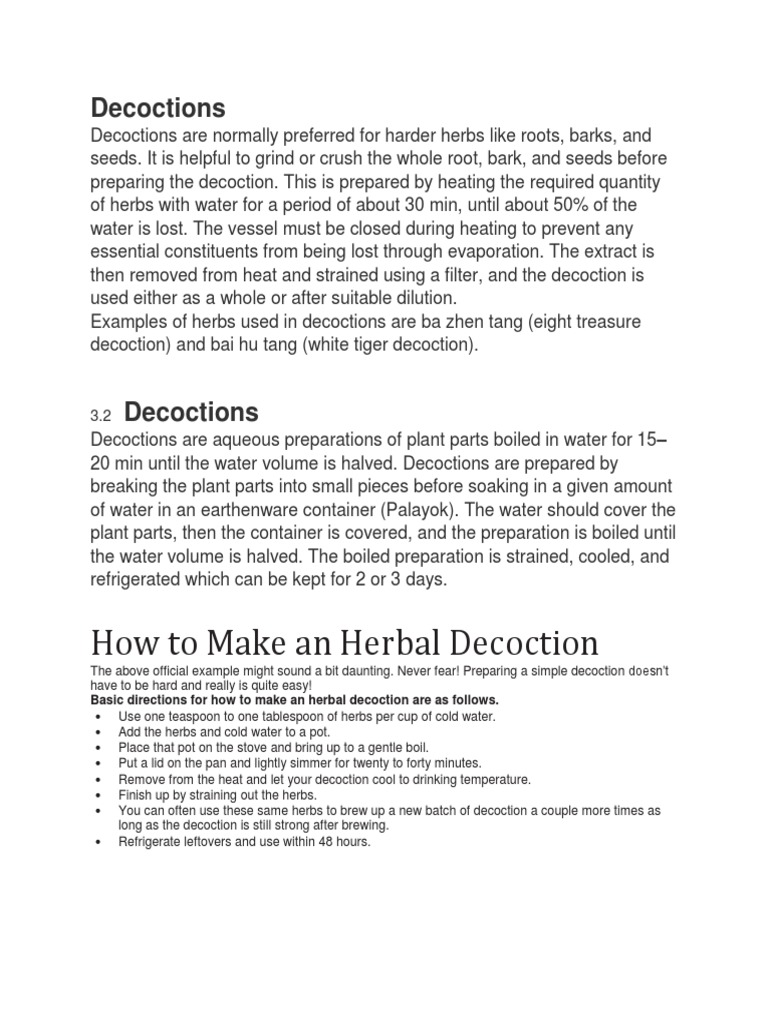 How To Make An Herbal Decoction: Decoctions | PDF | Herbalism | User ...