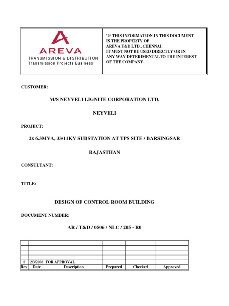 Control Room Building Design | PDF | Electrical Substation | Structural ...