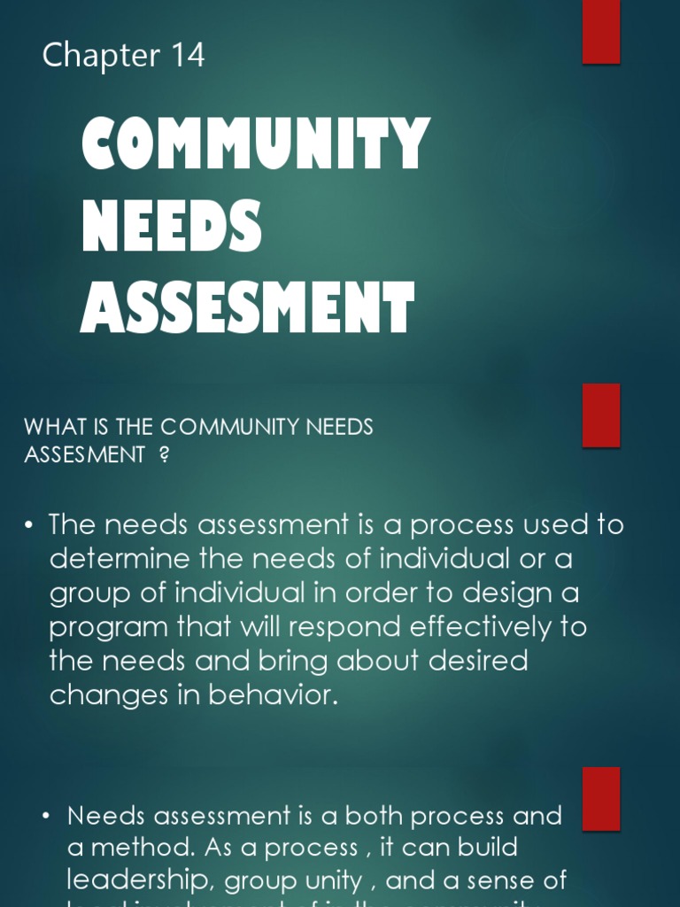 Community Needs Assesment | PDF | Needs Assessment | Community