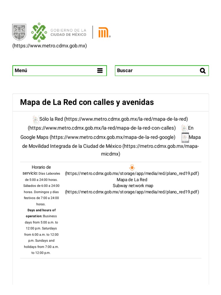 Mapa de La Red Con Calles | PDF | Transporte público | Transporte ...
