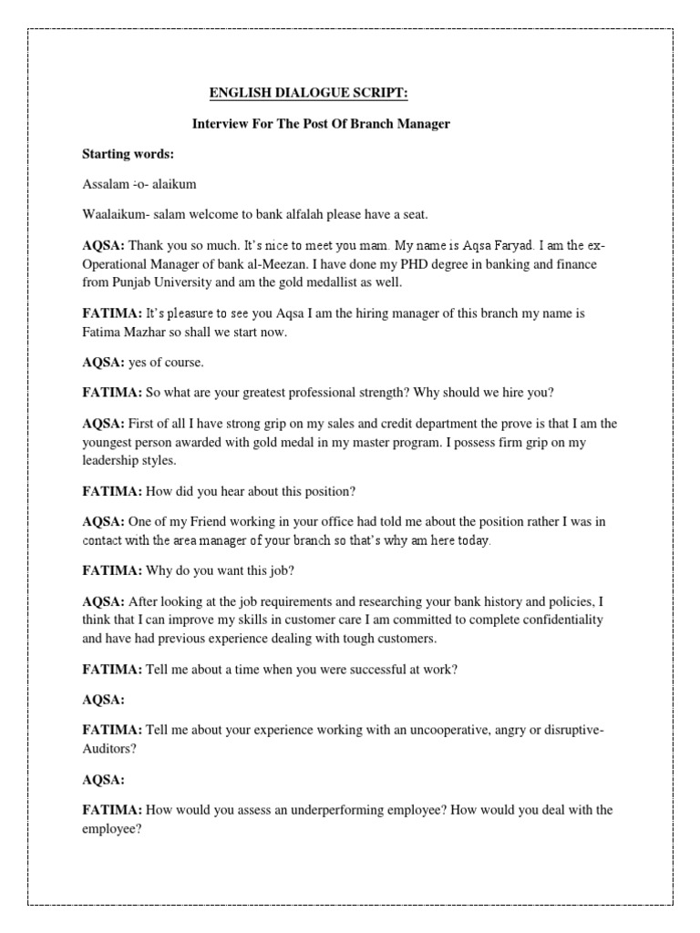 English Dialogue Script | PDF