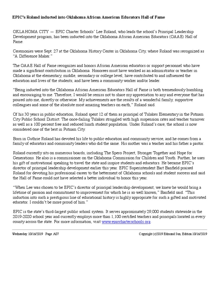 EPIC Lee Roland Edmond Sun | PDF | Teachers | Behavior Modification