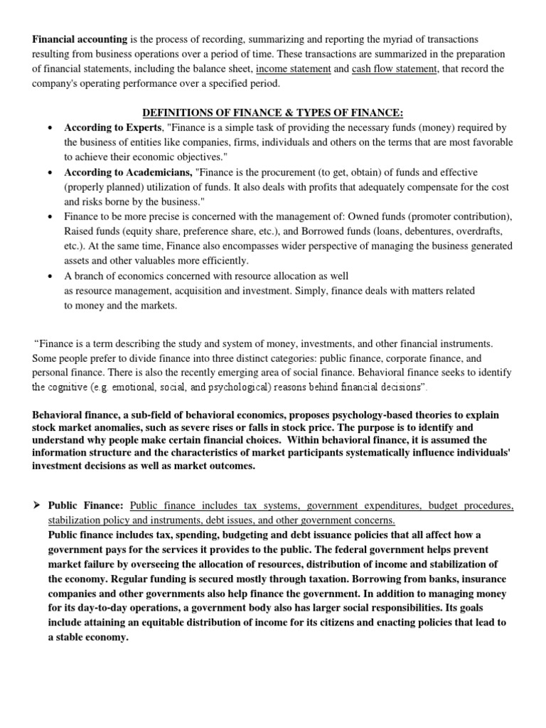 The Main Characteristics or Features of Finance Are Depicted Below ...