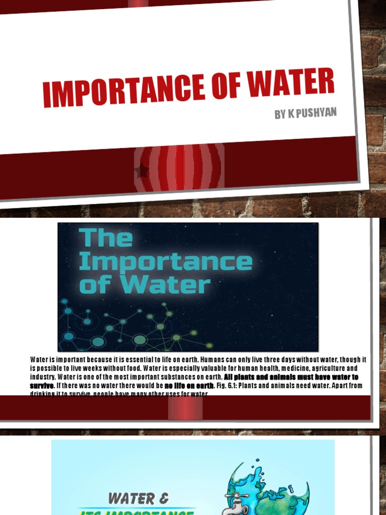 Importance of Water | PDF | Drinking Water | Human Body