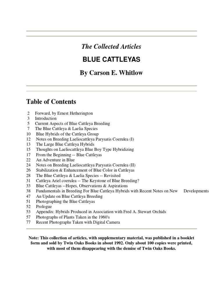 Blue Cattleyas | PDF | Plant Breeding | Hybrid (Biology)