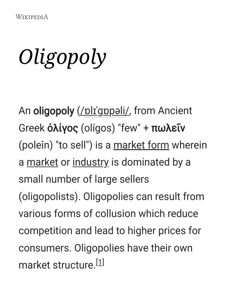 Understanding Oligopolies | PDF | Oligopoly | Market (Economics)