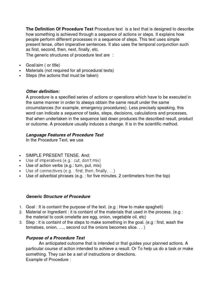 How To Write A Procedure Text | PDF | Foods | Grammar