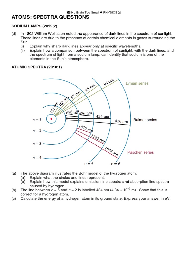 Atoms Spectra | PDF | Energy Level | Electromagnetic Spectrum