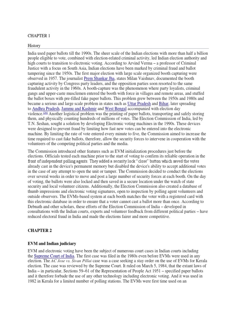 Evolution of EVMs in Indian Elections | PDF | Electronic Voting ...