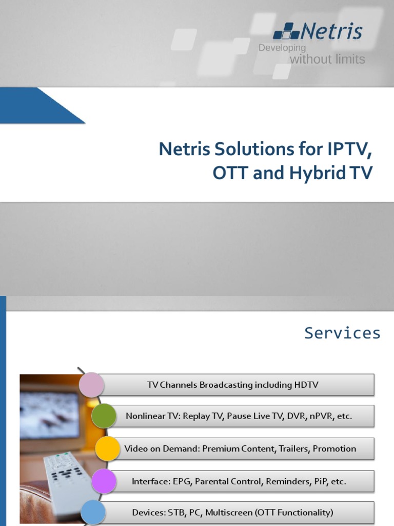 Netris Solutions For IPTV, OTT and Hybrid TV | PDF | Iptv | Set Top Box