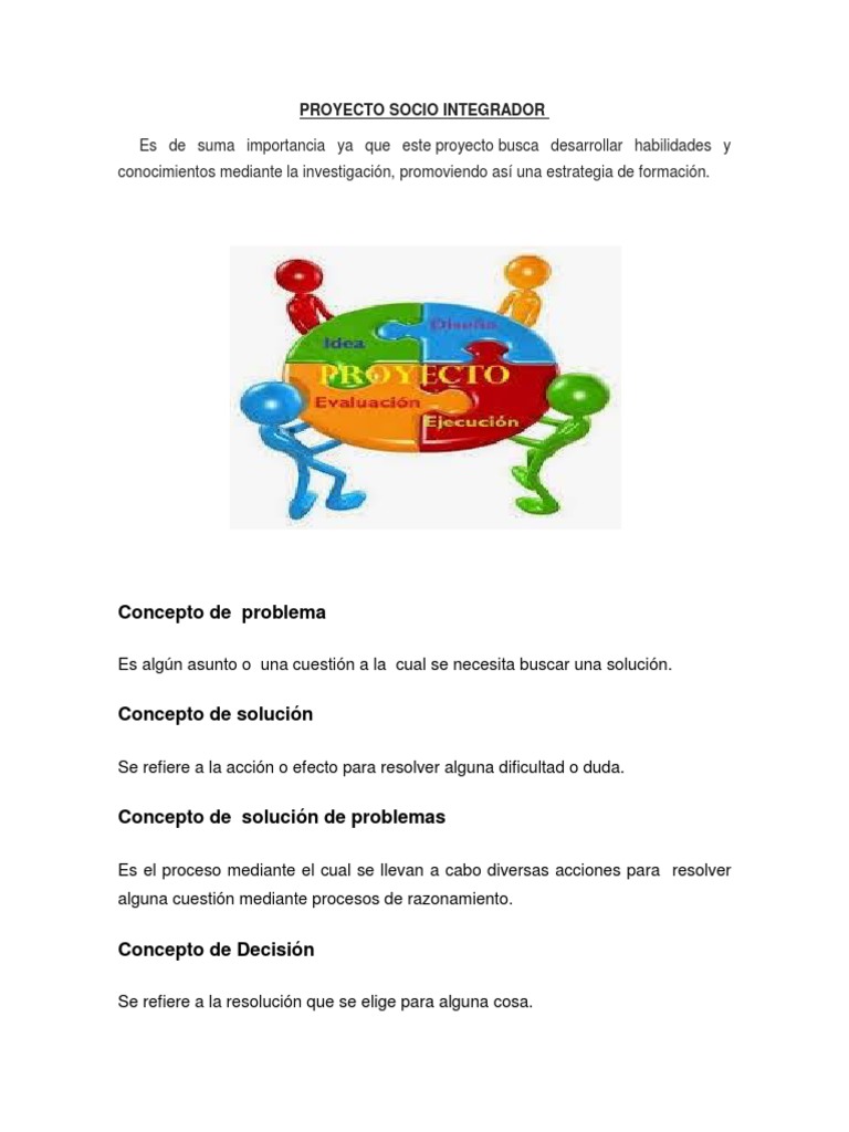 Proyecto Socio Integrador Pasos para Solucionar Problemas | PDF | Toma ...